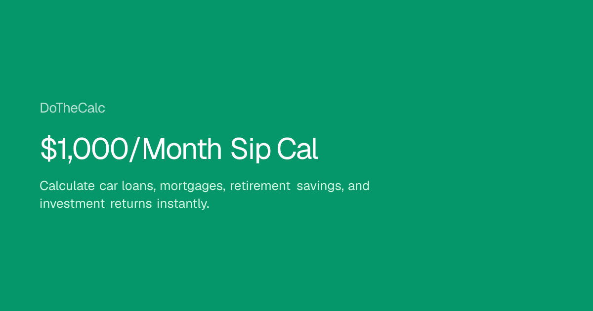 $1,000/Month SIP Calculator - $1K Monthly Investment | DoTheCalc ...