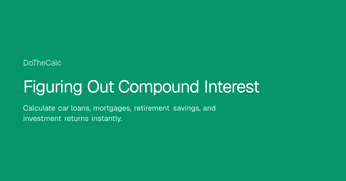 Figuring Out Compound Interest - Calculate Investment Growth ...