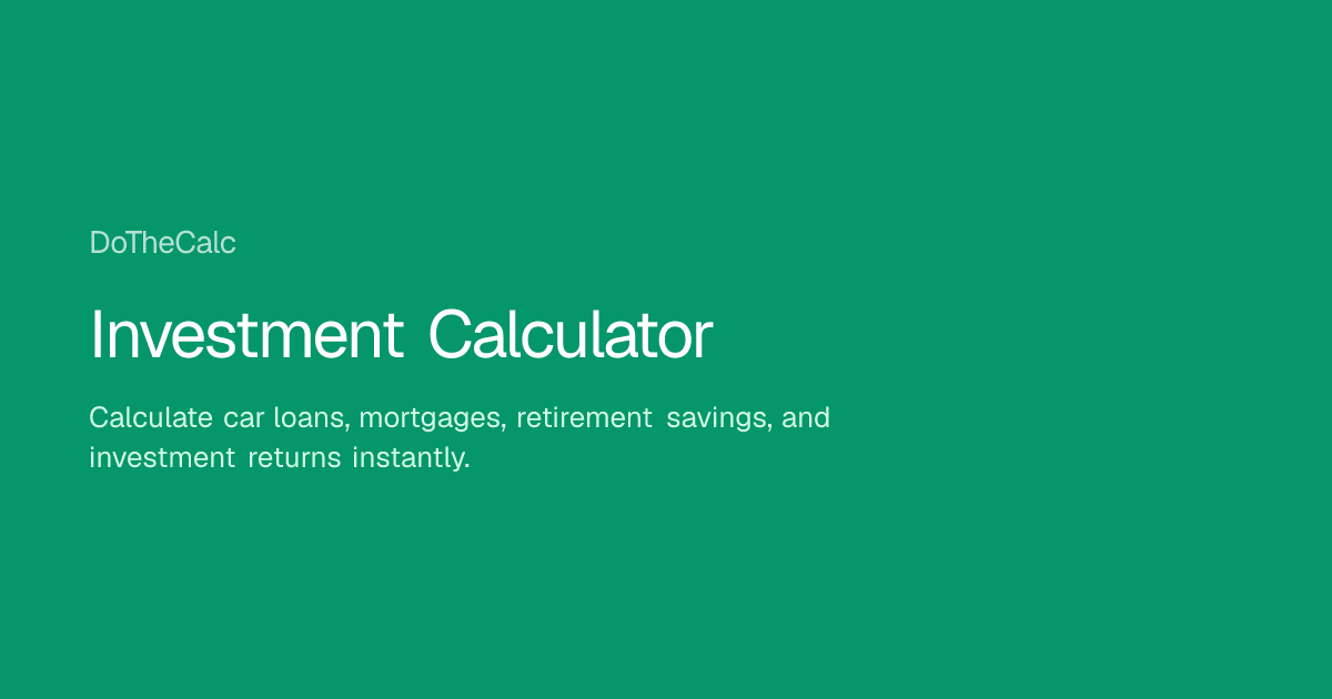 Investment Calculator - Systematic Investment Plan Returns | DoTheCalc ...